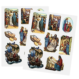Our Miracle of Jesus Catholic Sticker Sheet, Novelty Religious Inspirational Stickers for Sunday Schools, Scrapbooking, Journaling, Pack of 2
