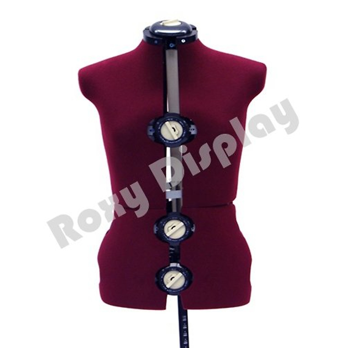 (JF-FH-8) ROXYDISPLAY 12-Dial Fabric-Backed Large Adjustable Dress Form with Base,
