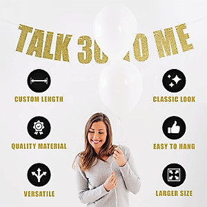 Pre-Strung Talk 30 To Me Banner - Dirty 30 Birthday Decorations for Her & Him , 30 Flirty and Thriving , Talk Thirty to Me , 30th Bday Decor 30 Years Birthday Banner for Women & Men - By Prazoli