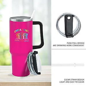 liabiliies 40 oz Tumbler with Handle and Straw Everyone is Welcome Here Tumbler with Lid and Straw Insulated Tumbler Stainless Steel Tumblers