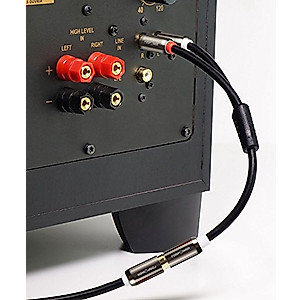 FosPower Y Adapter (8 inch) 2 RCA (Male) to 1 RCA (Female) Stereo Audio Y Adapter Subwoofer Cable (24k Gold Plated) 2 Male to 1 Female Y Splitter Connectors Extension Cord