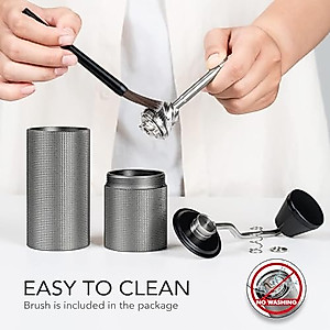 TIMEMORE Chestnut C2 Manual Coffee Grinder Capacity 25g with CNC Stainless Steel Conical Burr - Internal Adjustable Setting,Double Bearing Positioning,French Press Coffee for Hand Grinder Gift