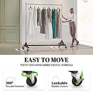 HOKEEPER Commercial Z Base Garment Rack Hold 400LBS Heavy Duty Clothing Rack Adjustable Rolling Clothes Rack for Hanging Clothes Racks on Wheels Portable Z Rack, Chrome Finish