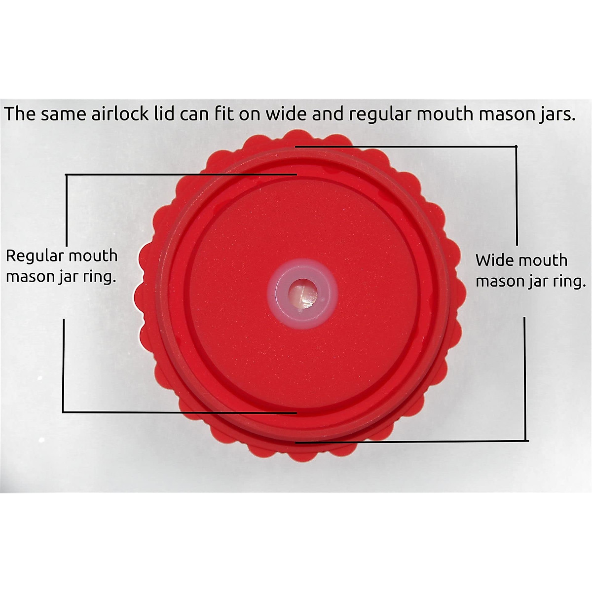 Mason jar Silicone Lid and Silicone duck bill check valve Airlock, Fits Regular and Wide mouth Mason jars. Made from 100% silicone, Great for fermenting. 4 Pack. Not made for canning.