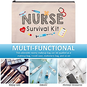 Saintrygo 20 Pieces Nurse Cosmetic Bag Nurse Survival Kit Makeup Bags Canvas Multi Purpose Zipper Pouch Nurse Practitioner Gifts for Women Nurses School Nurse Practitioner Supplies