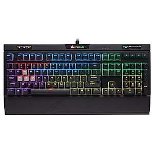 CORSAIR STRAFE RGB MK.2 Mechanical Gaming Keyboard - USB Passthrough - Linear and Quiet - Cherry MX Red Switch - RGB LED Backlit-17.6 x 6.61 x 1.57 inches