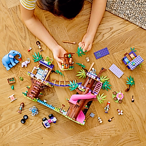 LEGO Friends Jungle Rescue Base 41424 Building Toy for Kids, Animal Rescue Kit That Includes a Jungle Tree House and 2 Elephant Figures for Adventure Fun (648 Pieces)