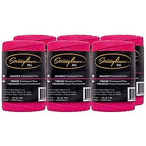Stringliner Braided Mason Line Replacement Roll Contractor Pack 500' - Pink (Pack of 6) - SL35462CPK