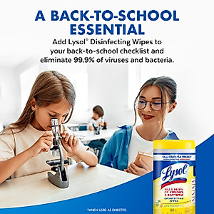 Lysol Disinfectant Wipes Multi-Surface Antibacterial Cleaning Wipes For Disinfecting and Cleaning Lemon and Lime Blossom 80 Count (Pack of 2)