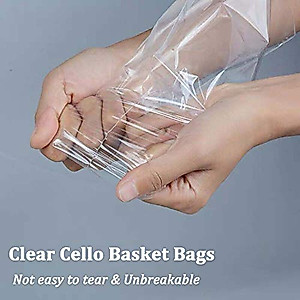 Morepack Extra Large Cellophane Bags,35x47 Inch Big Clear Basket Bags 10PCS Jumbo Cellophane/Cello Wrap for Gift Baskets