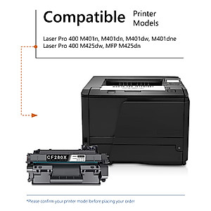 80X Black Toner Cartridge Compatible Toner Cartridge Replacement for HP 80X Toner Cartridge CF280X Used for Laser Pro 400 M401n, M401dn, M401dw, M401dne, M425dw, MFP M425dn Printer (New Chip, 3 Pack)
