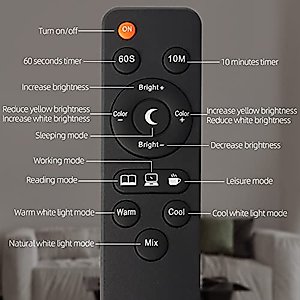 Aisilan Adjustable Floor Lamp with Remote&Touch Control, 12W Gooseneck Standing Lamp, 5-Color&5 Brightness Dimmable, Black Reading Tall Pole Light with Timer, Memory Function, for Living Room Bedroom