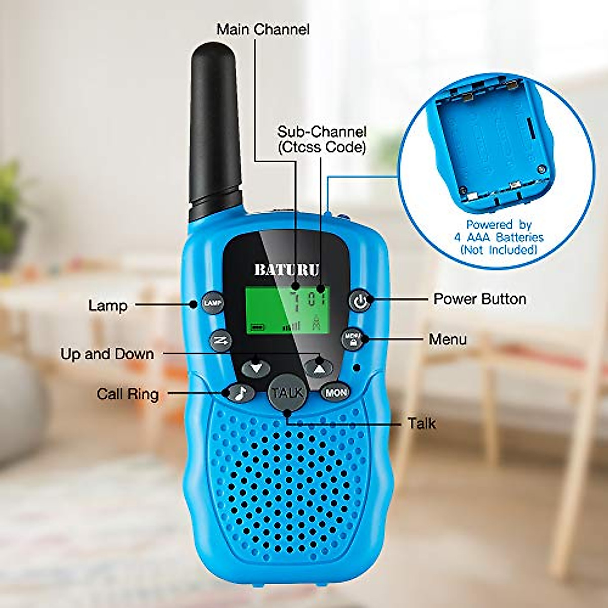 Walkie Talkies for Kids 22 Channels 2 Way Radios Toy with Backlit LCD Flashlight, 3-12 Year Old Boys Girls Gifts Toys 3 Miles Range for Outside, Camping, Hiking