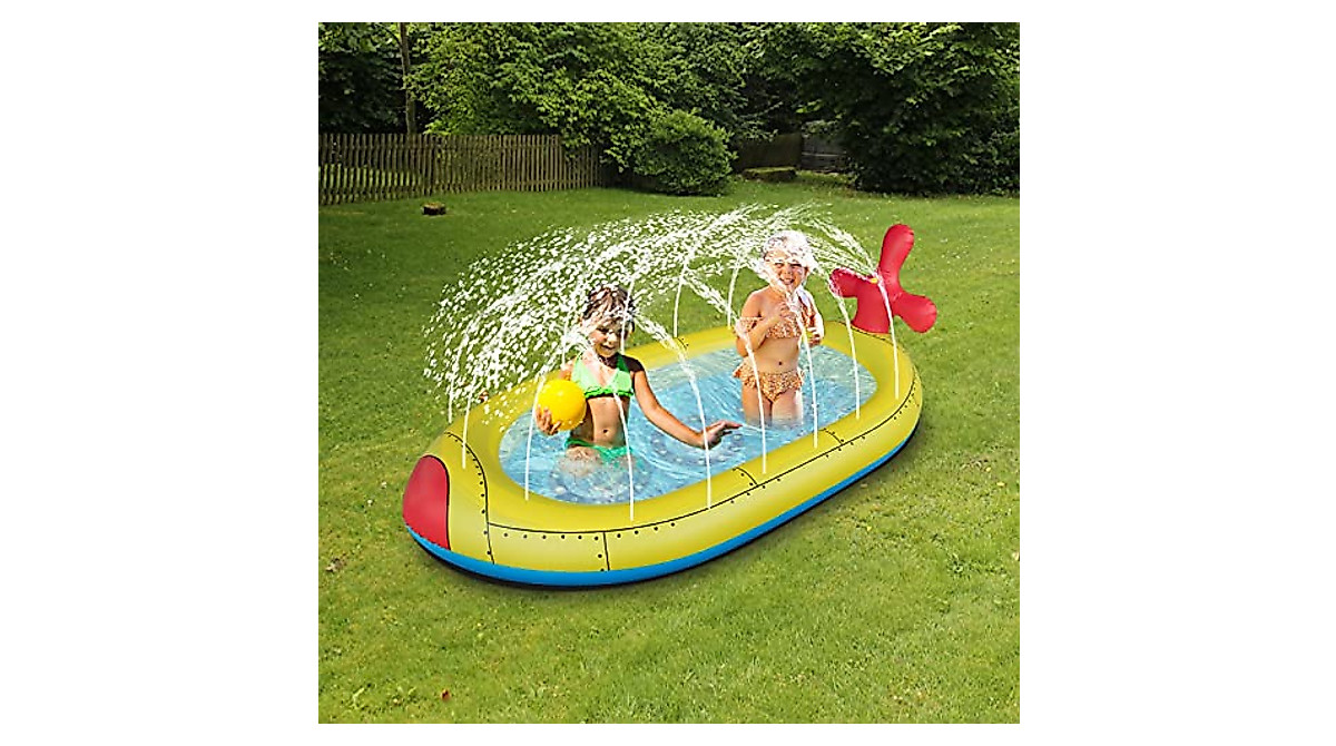 Josen Splash Sprinkler Pool for Kids - Outdoor & Indoor Water Fun