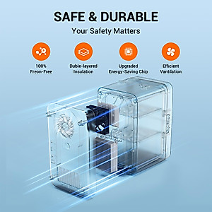 SUAVO Mini Fridge for Bedroom Skincare Fridge 6L/8 Cans Small Refrigerator Compact Refrigerator 110V AC/12V DC Portable Cooler and Warmer for Skin Care Cosmetic Beverages Drinks, Office Dorm and Car