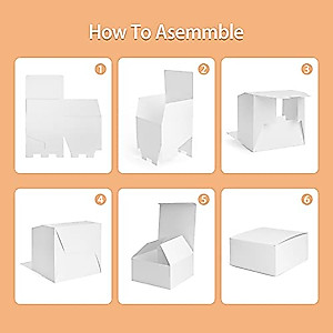 12 Pack White Gift Box,8 x 8 x4 Inch,Gift Box for Present,Cardboard Gift Boxes with Lids for Birthday,Party,Valentine's Day,Wedding