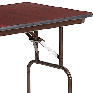 Flash Furniture Frankie 4-Foot Mahogany Melamine Laminate Folding Banquet Table