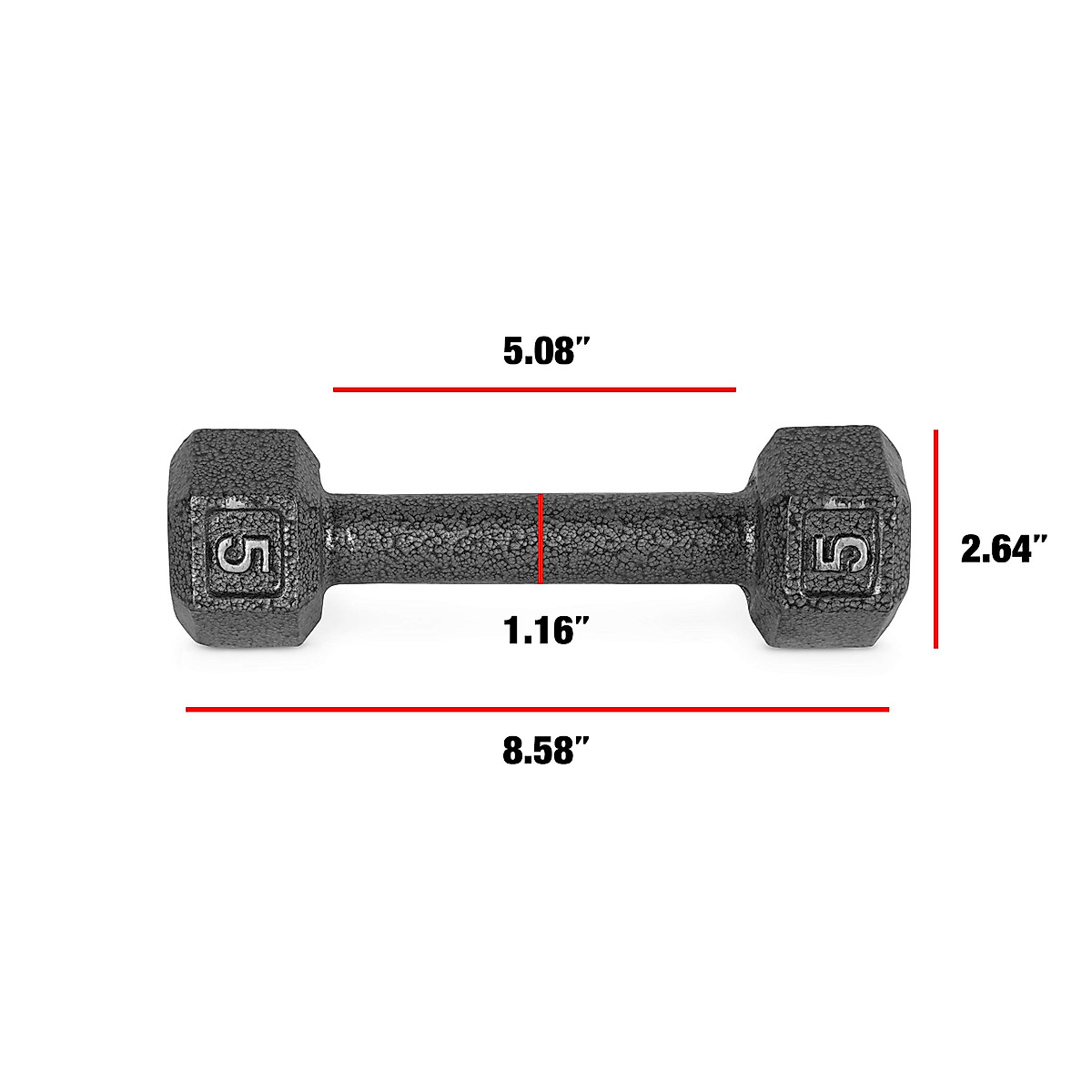 CAP Barbell Cast Iron Hex Dumbbell, Black, Single, 30 lb