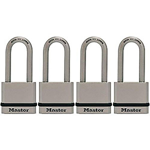 Master Lock M530XQLH Magnum Solid Steel Keyed Alike Padlocks, 1-3/4 in. Wide, 4 Pack Keyed-Alike