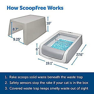PetSafe ScoopFree Self-Cleaning Cat Litter Box - Never Scoop Litter Again - Hands-Free Cleanup With Disposable Crystal Tray - Less Tracking, Better Odor Control - Includes Hood & Disposable Tray