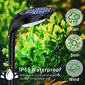 JSOT Solar Garden Lights, 150 Lumen Bright Solar Pathway Lights, Solar Lights Outdoor Waterproof Landscape Lighting for Outside Yard Backyard Path Driveway Walkway, Cool Light & Warm Light, 4 Pack