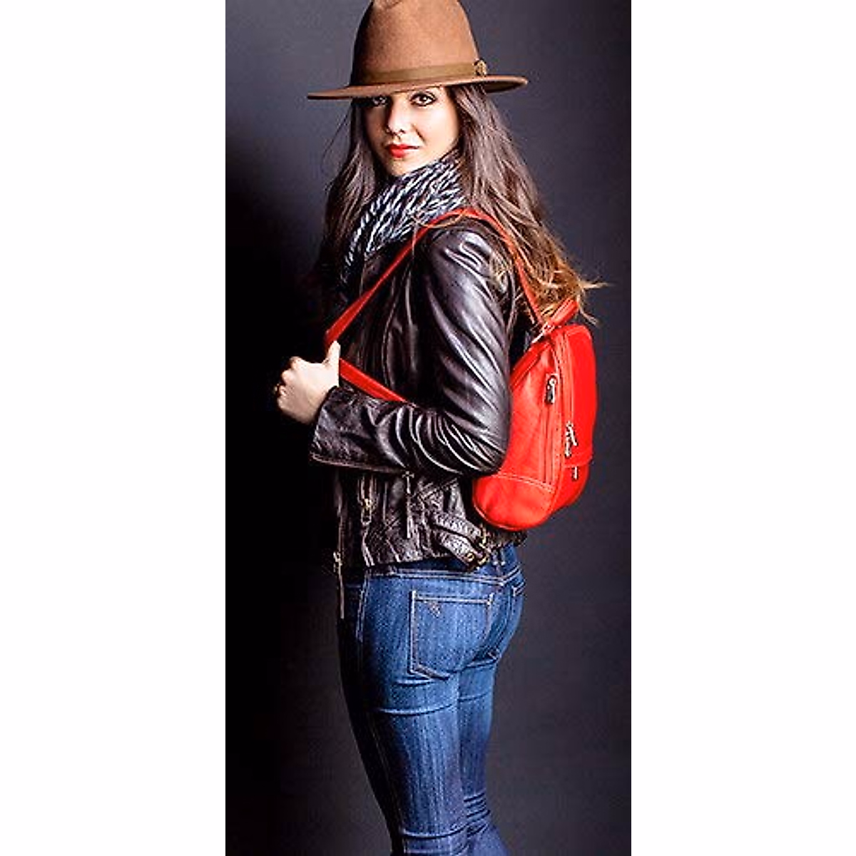 Le Donne U Zip Mid Size Woman's Backpack, Navy