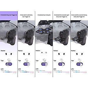 eXtremeRate Clicky Hair Trigger Kit for PS5 Controller BDM-010 & BDM-020 Shoulder Buttons, Custom Flashshot Trigger Stop Flex Cable for PS5 Controller BDM-010 BDM-020