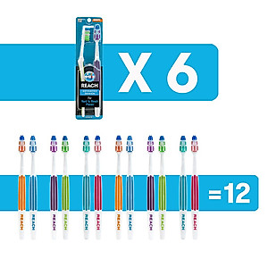REACH Advanced Design Toothbrushes, Soft, 2-Count (Pack of 6)