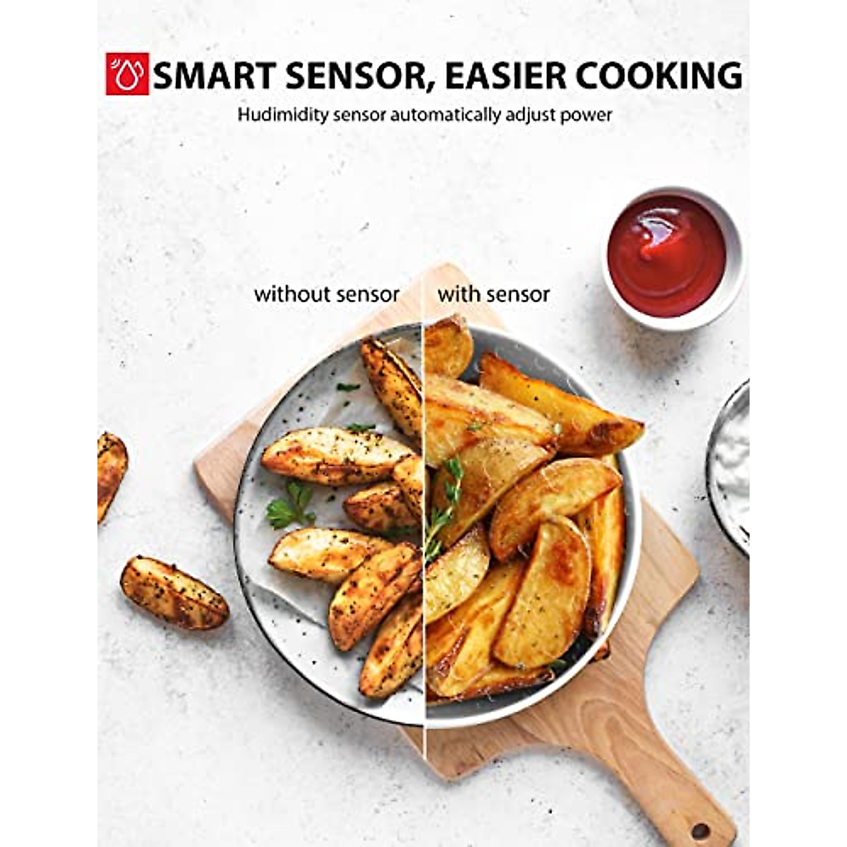 TOSHIBA ML-EM45PIT(SS) Countertop Microwave Oven With Inverter Technology, Kitchen Essentials, Smart Sensor, Auto Defrost, 1.6 Cu Ft, 13.6" Removable Turntable, 33lb.&1350W, Stainless Steel