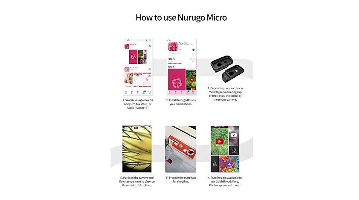 Nurugo Micro Smartphone Microscope (Silver) 400X Magnification ...