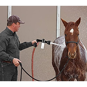 Horse Soap Sprayer Nozzle 8 Function, Car Wash Soap Sprayer Foam Sprayer Gun with 3.5oz/100cc Soap Dispenser Bottle, Car Wash Mitt, Foam Sprayer for Car Washing, Pets Showering