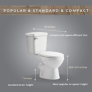 MaceratingFlo Rear Outlet Toilet with Tank: Powerful Flush & Space-Saving Design with Rear Discharge - Includes Extra Extension Pipe for Easy Installation