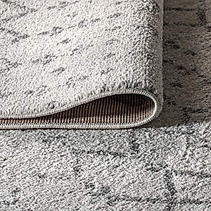 JONATHAN Y MOH101B-5 Moroccan Hype Boho Vintage Diamond 5 ft. x 8 ft. Area-Rug, Bohemian, Southwestern, Casual, Transitional, Pet Friendly, Non Shedding, Stain Resistant, Easy-Washing, Cream/Gray