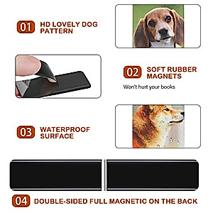 MWOOT 30Pcs Magnetic Bookmarks, Cute Dogs Magnet Book Marks Set, Double-Sided Lovely Puppy Magnetic Page Clips Bookmark in Bulk for Kids Students School Office Home Reading Supplies(30 Styles,6x2CM)