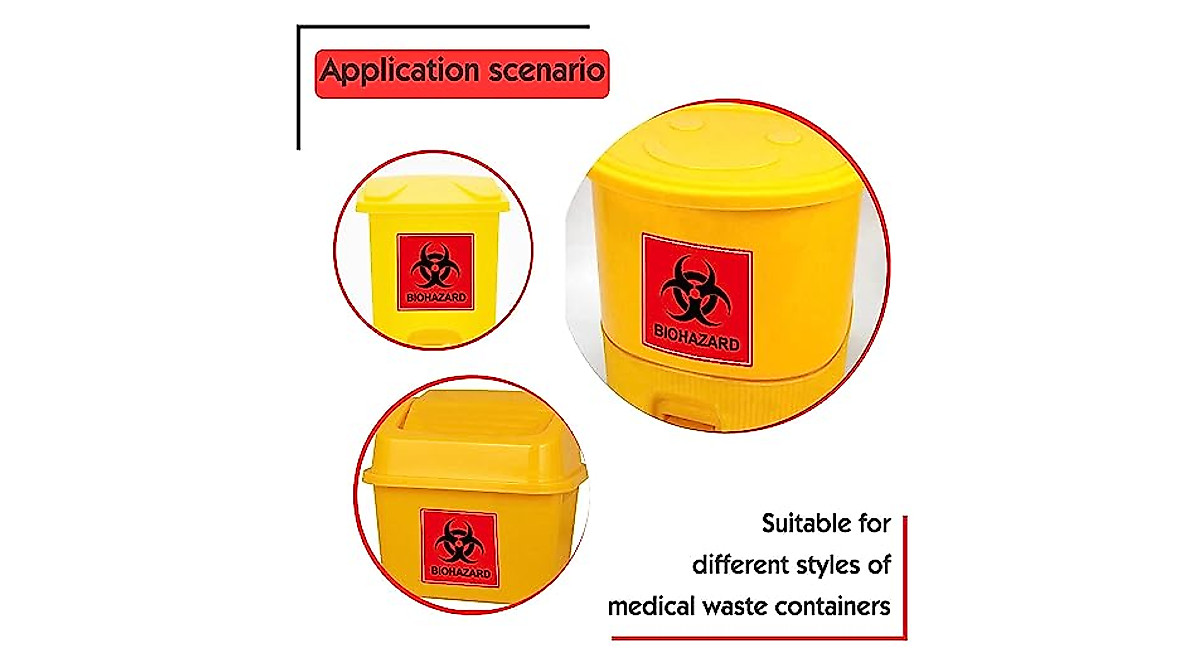 Biohazard Warning Stickers – 12 Waterproof Labels for Labs & Hospitals
