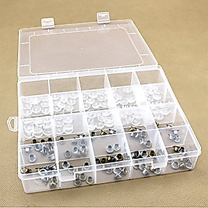 Jewelry Organizer 20-Grid Plastic Box Storage Container Case with Removable Dividers (Transparent)