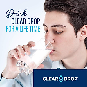 Clear Drop MWF Refrigerator Water Filter, Replacement for GE MWF, MWFP, MWFA, GWF, SmartWater, HDX FMG-1, WFC1201, GSE25GSHECSS, PC75009, RWF1060, 197D6321P006, NSF 42 and 372 Certified,