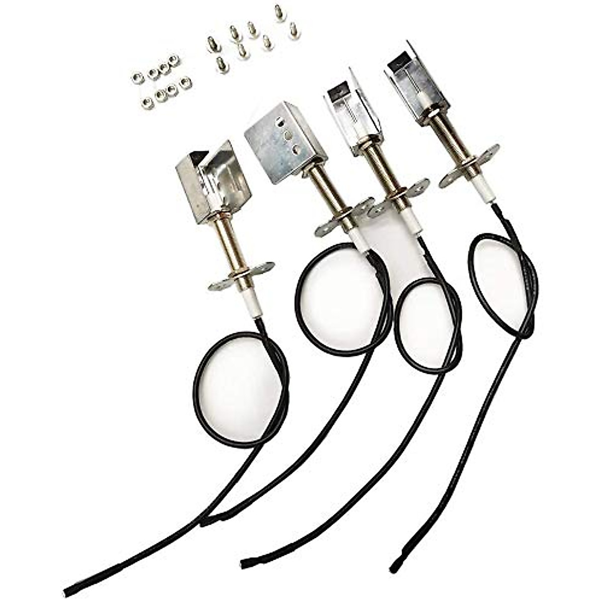 BBQ Future Ceramic Electrode, Gas-Catcher Ignition Chamber Kit for Bakers & Chefs Gas Grill Models, Replacement Parts for Chef BIG-8116; GR2039201-BC-00, 4-Pcs