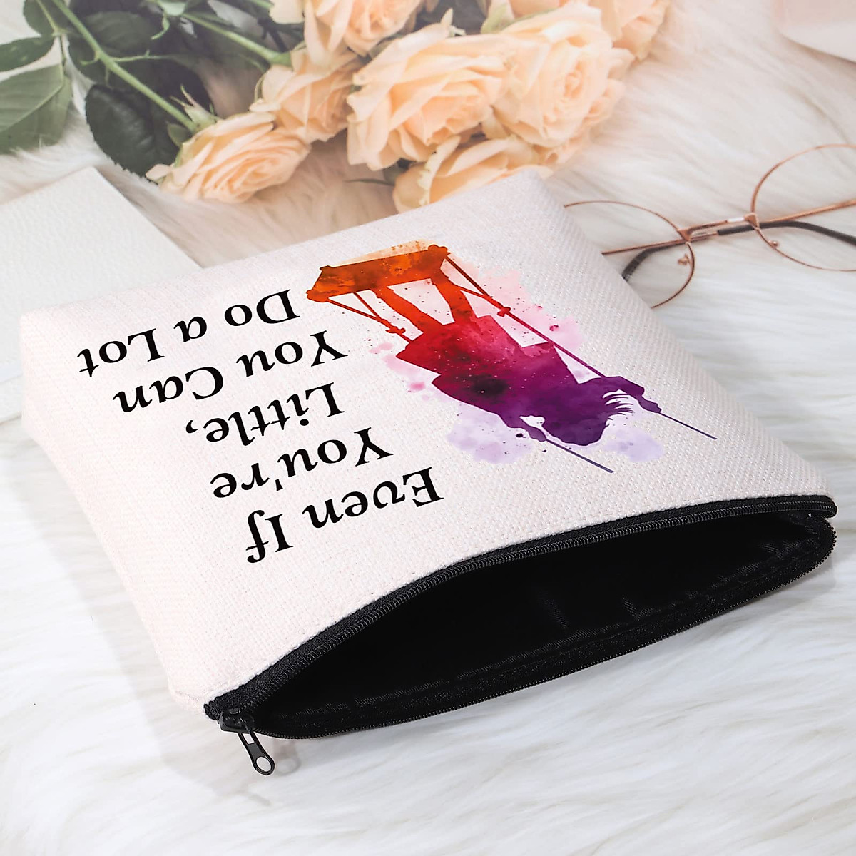 POFULL Matilda the Musical Inspired Gift Broadway Musical Gift Even If You're Little You Can Do a Lot Cosmetic Bag (Little Can Do a Lot)