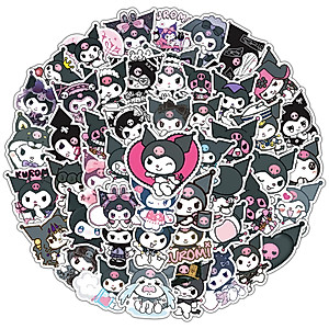 Kuromi Stickers Pack 50Pcs, Cannity Cute Kawaii Stickers for Water Bottles Laptop Scrapbook Journaling Waterproof Vinyl Decals Japanese Anime Stickers for Kids Teens Adults
