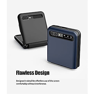 GOOSPERY for Galaxy Z Flip Case (2020) with Hinge Coverage, Luxury 360 Protection TPU Bumper Soft Feeling Hard PC Back Dual Layer Cover - Navy Blue