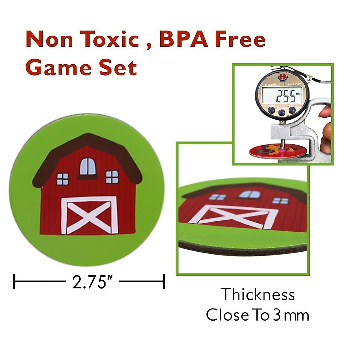 KiDEPOCH Memory Match Game – 16 Matching Pairs Preschool Memory Games Featuring Barnyard Element, Non Toxic Educational Memory Matching Game, Perfect for Kids, Toddlers, 3 Year Old or Up