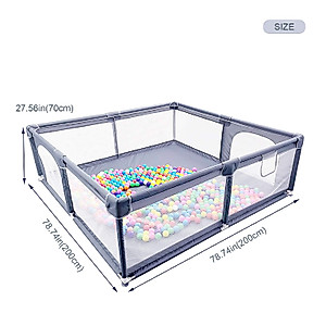 Gaorui Large Kids Baby Ball Pit - Portable Indoor Outdoor Baby Playpen Toddlers Children Safety Play Yard Fun Activities Popular Toys (Not Includes Balls)