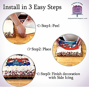 Create Your Own 1/4 Sheet - 10.5’ x 8’’ Icing Toppers - Personalized Cake Images for Birthday Wedding Graduation Special occasion - Customized Cake Topper - No Known Allergens