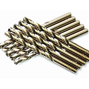 DRILLFORCE HSS General Purpose Heavy Duty Cobalt Jobber Length Twist Drill Bits Size 1/16 with 10pcs in Plastic Bag, Ideal for Drilling on mild Steel, Copper, Aluminum, Zinc Alloy etc. (1/16)