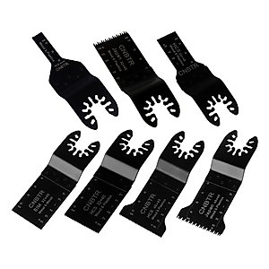 CNBTR Black Oscillating Saw Blade Quick Release Mix Accessory Multifunction Tools Set of 7