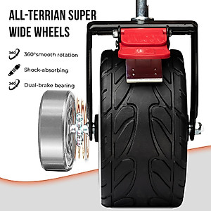 Overmont Collapsible Wagon Cart with Wheels - All-Terrain 3.2in Wide Wheels - Foldable 150L Large Capacity with Side Pockets for Camping Sports Garden Grocery Shopping - 330lbs Load