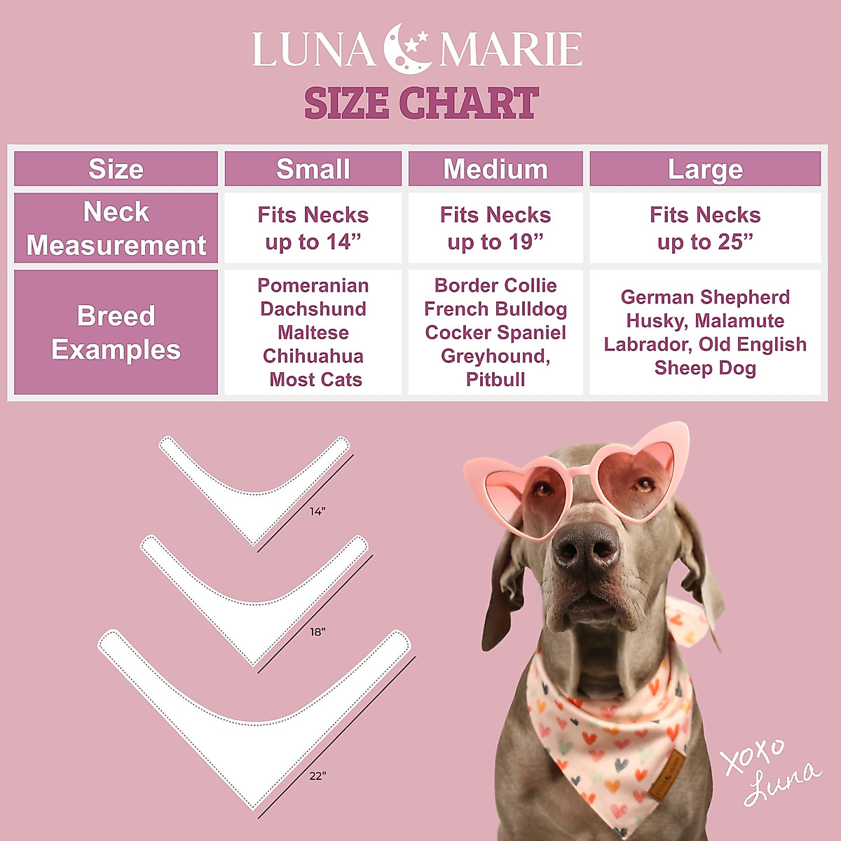 LunaMarie - Luxury Pet Birthday Bandanas -Premium & Silky Poly Fabric | 100% Handmade | Custom Shape Dual Layered (Bewitched, Large)