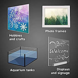 Fielect Clear Acrylic Sheet 11.69" x 8.27" Cast Plexiglass Sheet 0.20" Thick (5mm) Transparent Board Panel with Protective Paper for Home Decor, Craft, Picture Frame, Signs, DIY Display Projects