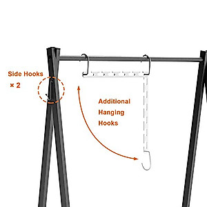 Bestier Kids Clothing Rack, Kids Garment Rack with Storage Shelf, Steel Costumes Clothes Hanging Rack, Small Clothes Rack with Hooks, Black